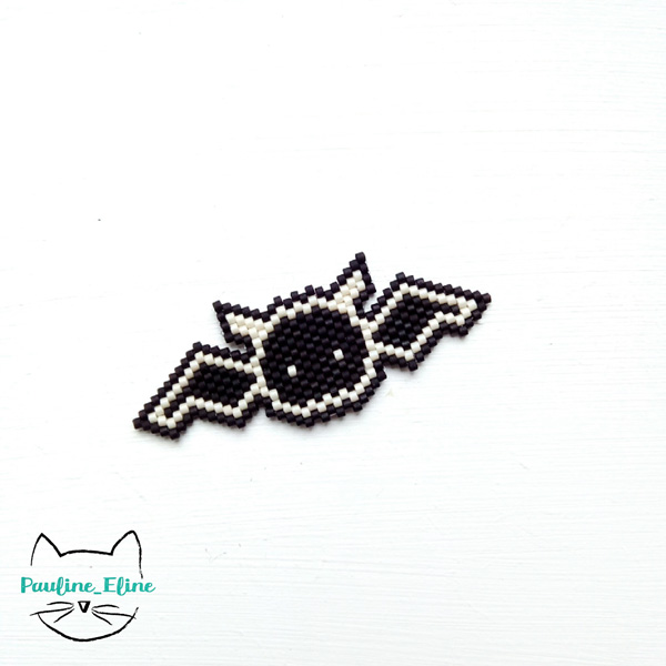 Weaving brick stitch bat beads Miyuki