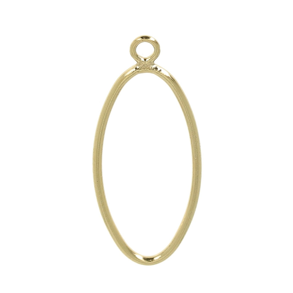 Gold-filled oval pendant x1 - Perles & Co