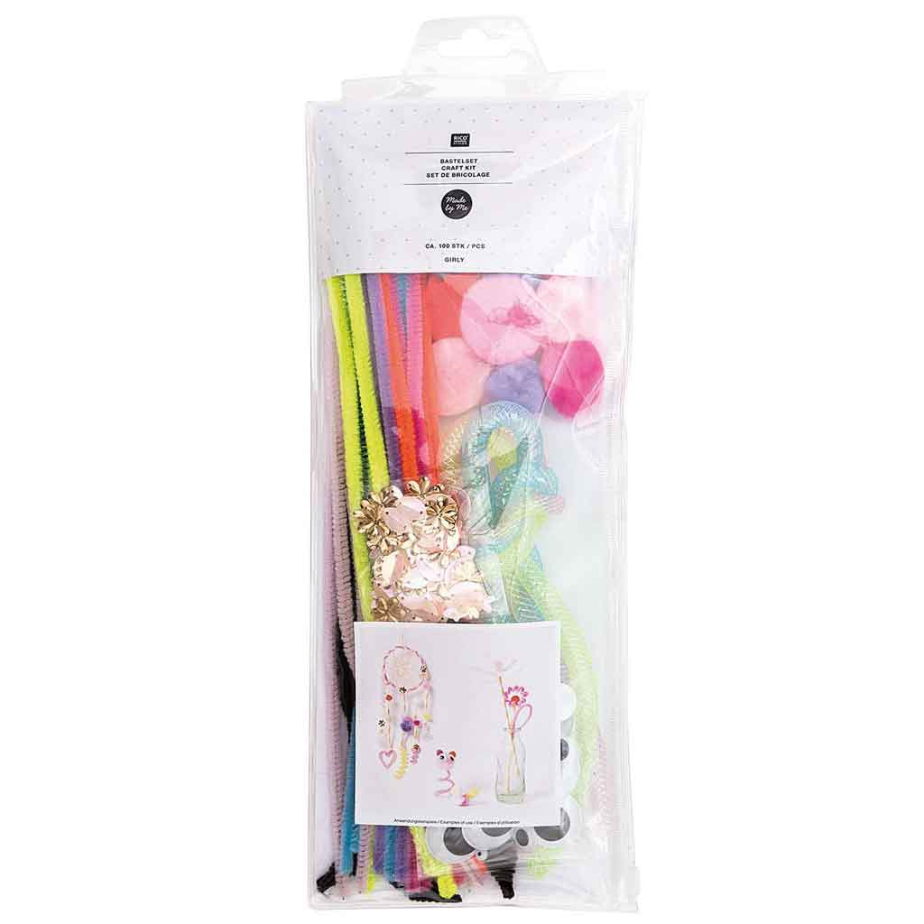 Kraft kit for kids Rico Design - Girly - 100 pieces x1 - Perles & Co