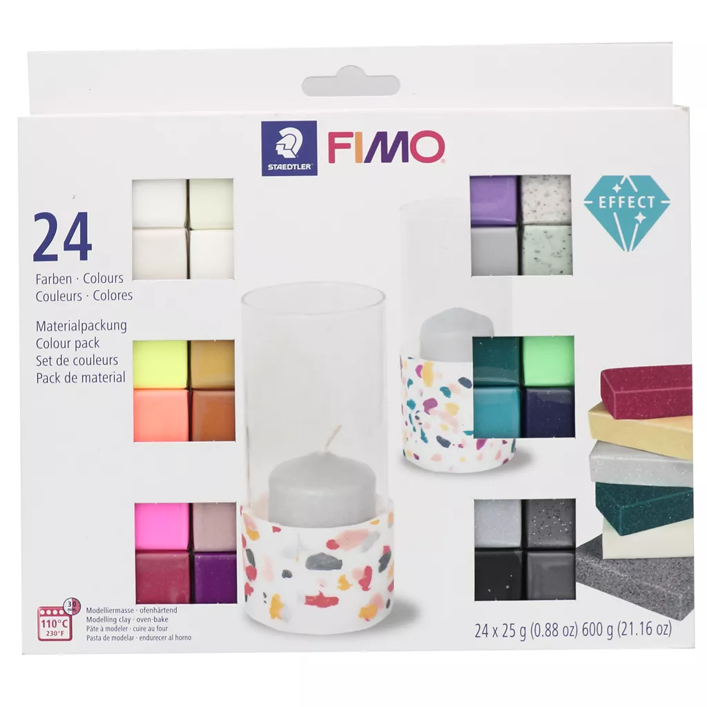 Fimo Effect Colour Pack 24 colours x1 - Perles & Co