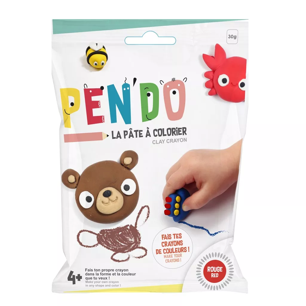 Pen'Do the coloring clay - Make your own clay crayons - Red x30g ...