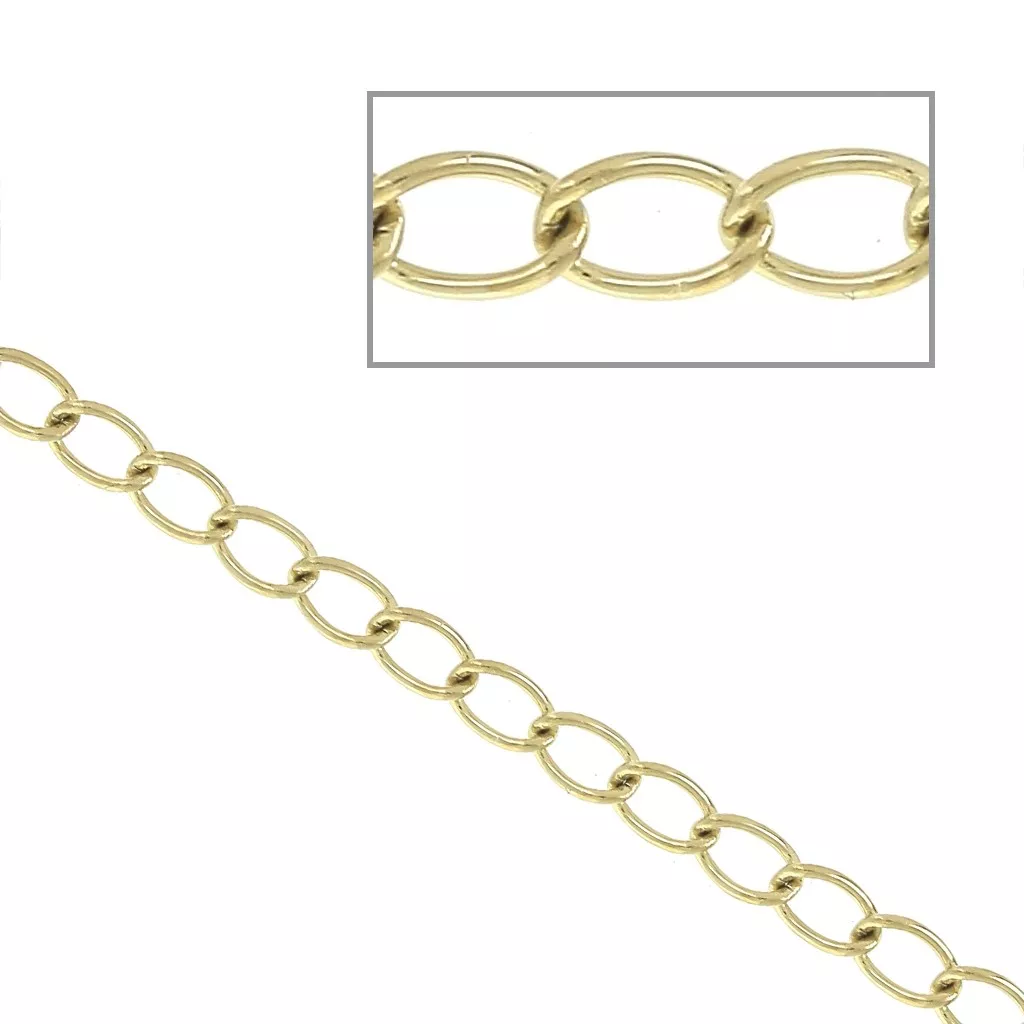Rombo mesh Chain 2.5 mm in 316L gold-finished stainless steel x 50cm ...