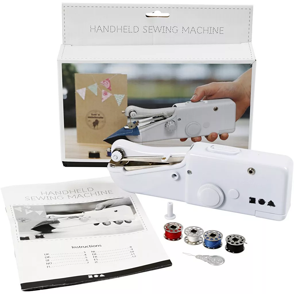 Mini sewing machine - manual and portable - White x1 - Perles & Co