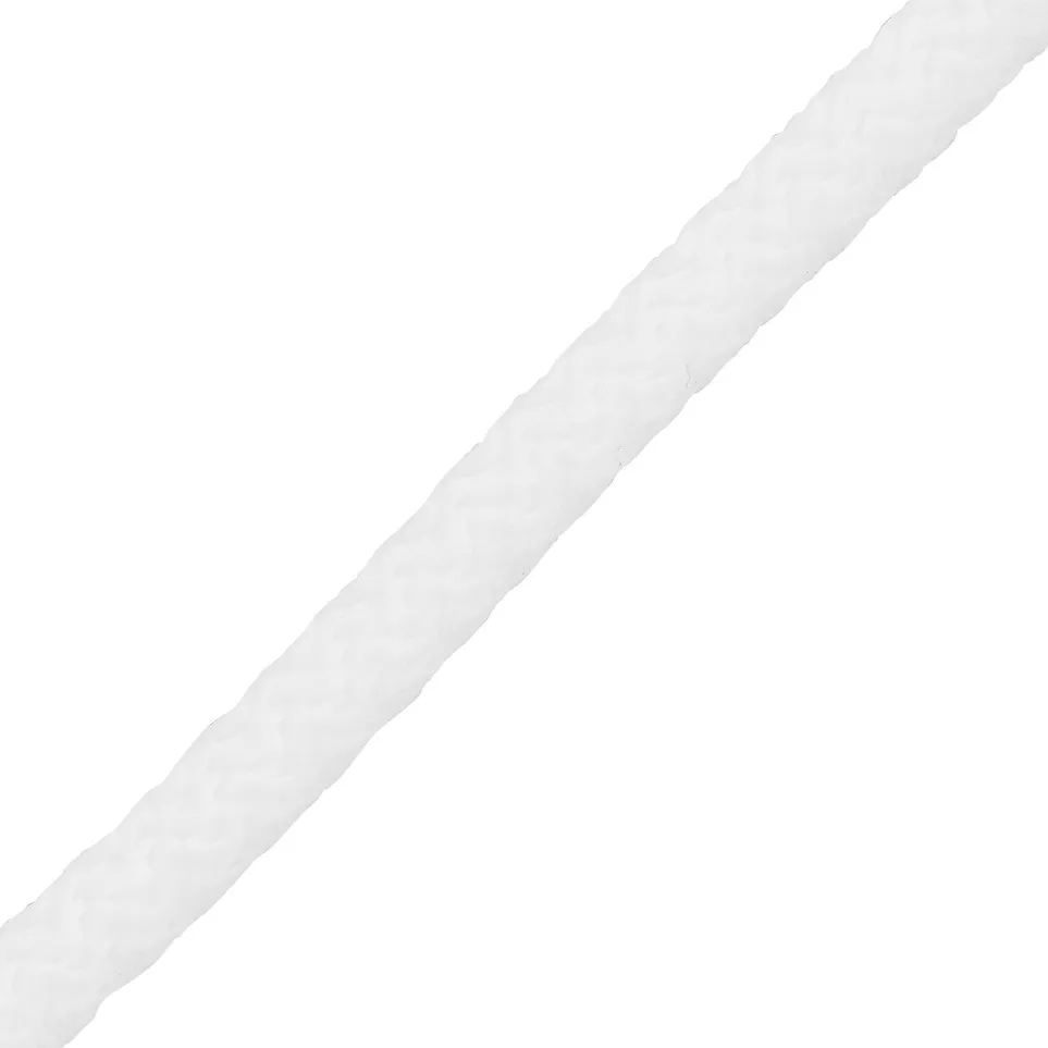 5mm braided polyester cord - White x1m - Perles & Co