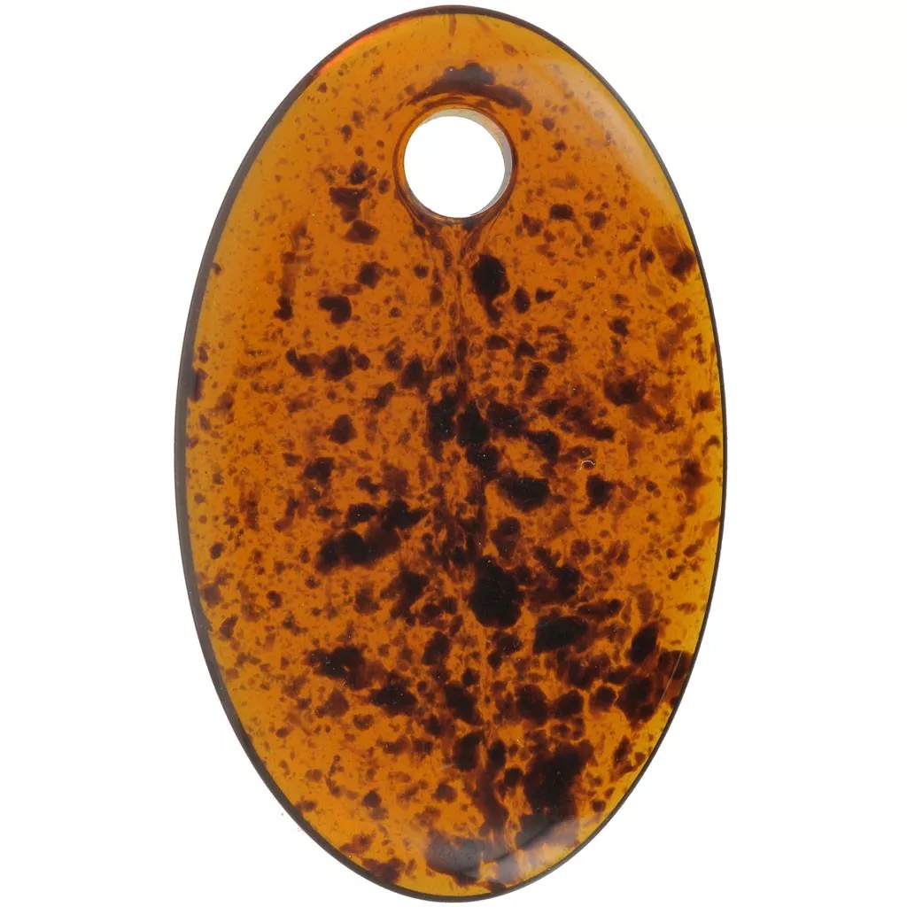32.5x20mm Oval pendant in transparent acrylic - Mottled amber x1 ...