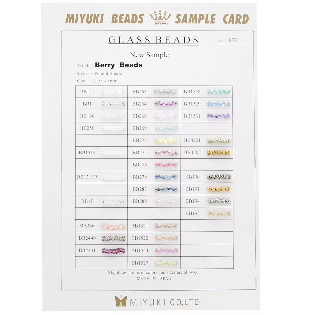 Miyuki Color Chart - Berry Beads - Sample Card (n°879) - Perles & Co