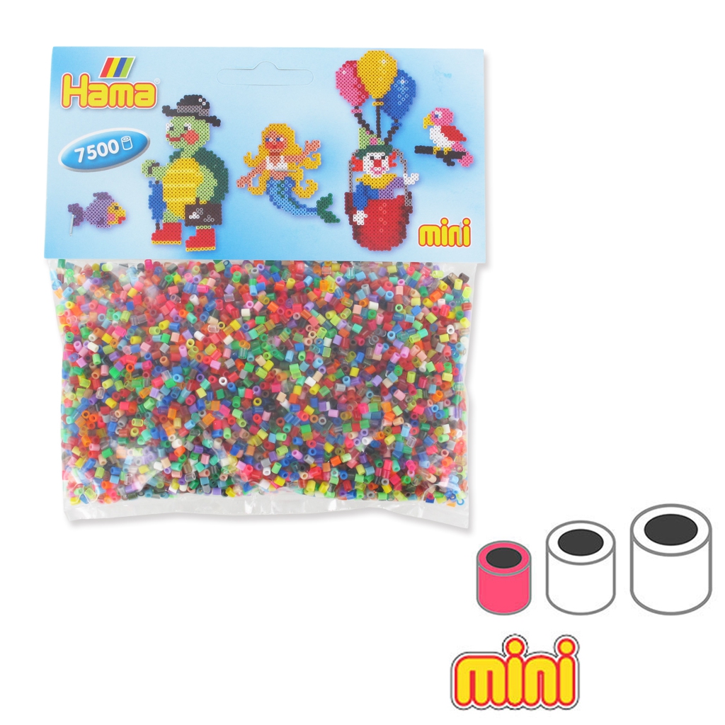 Assortment of Hama Mini 48 coloursx7500 - Perles & Co