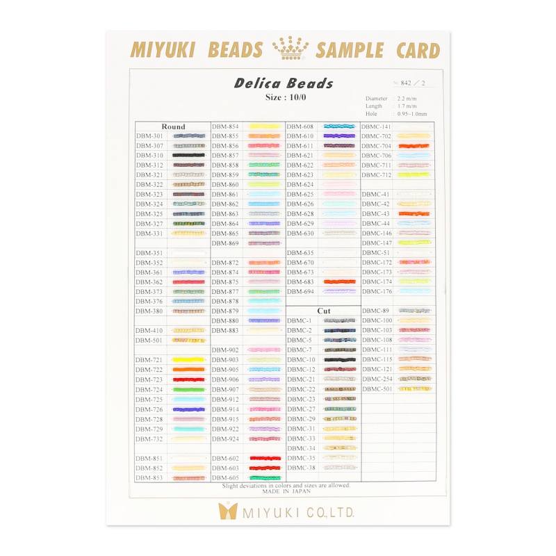 Miyuki Color Chart With Names Miyuki Delica Seed Beads By Number
