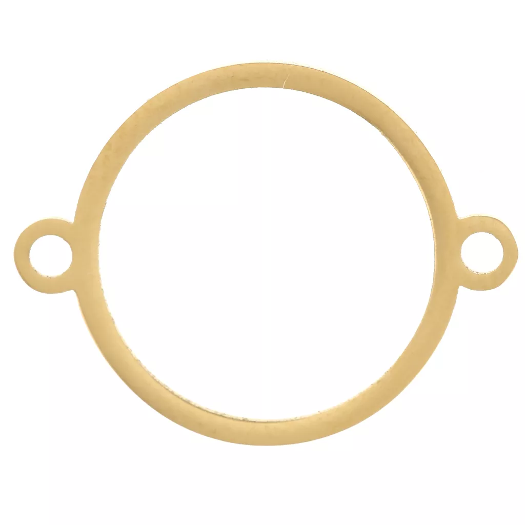 15mm 316L stainless steel hollow circle Spacer - Gold x1 - Perles & Co
