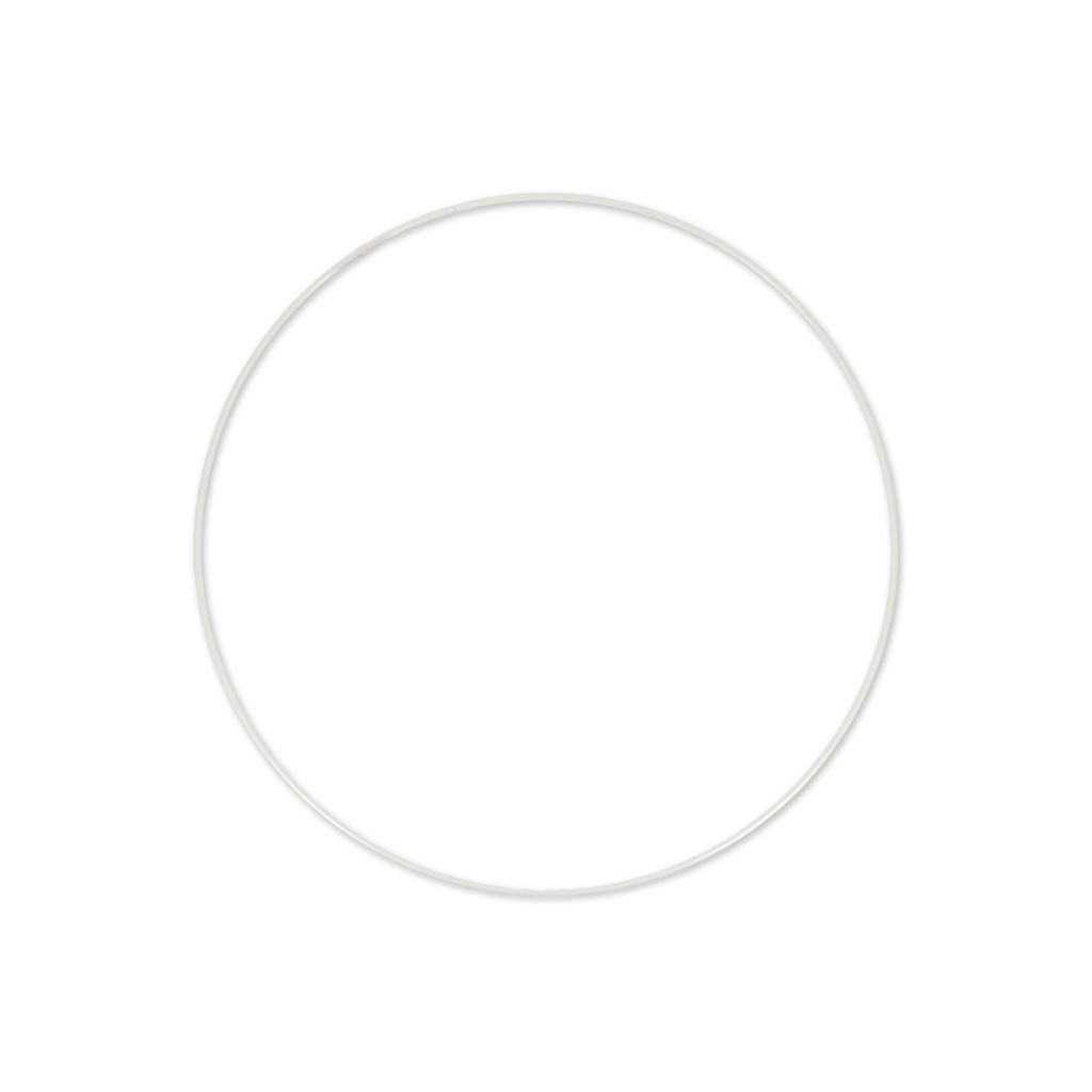 metal Round Circle 25 cm White x1 - Perles & Co