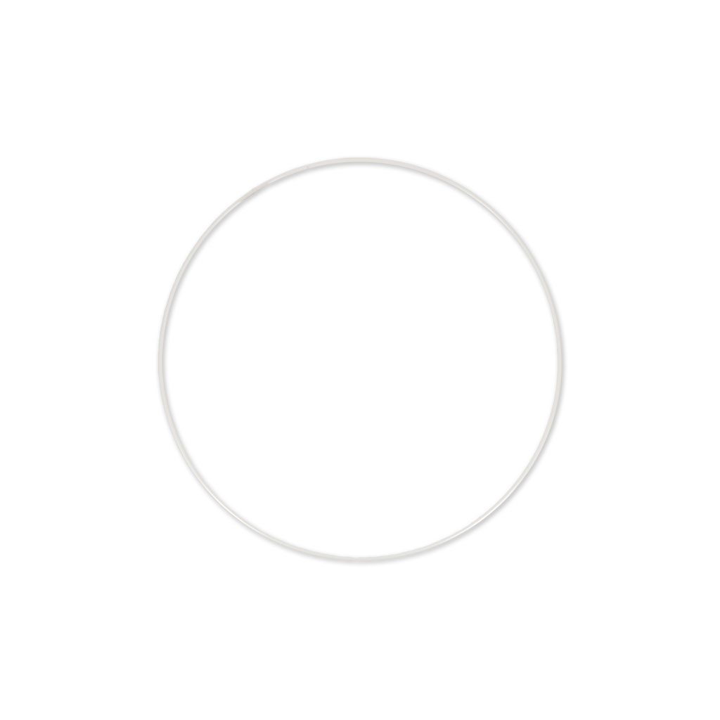 metal Round Circle 20 cm White x1 - Perles & Co