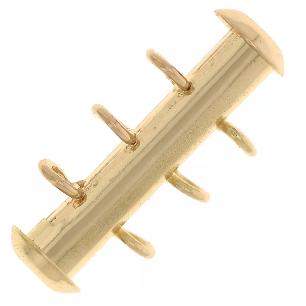3-row sliding clasp with perpendicular rings 21mm - Gold x1 - Perles & Co
