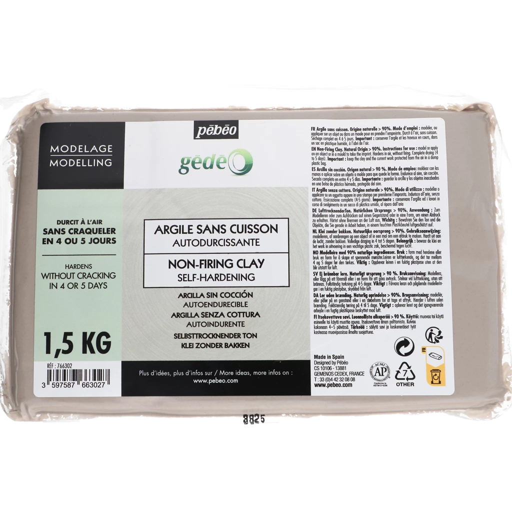 Gédéo Self-Hardening No-Fire Clay - White x1.5kg - Perles & Co