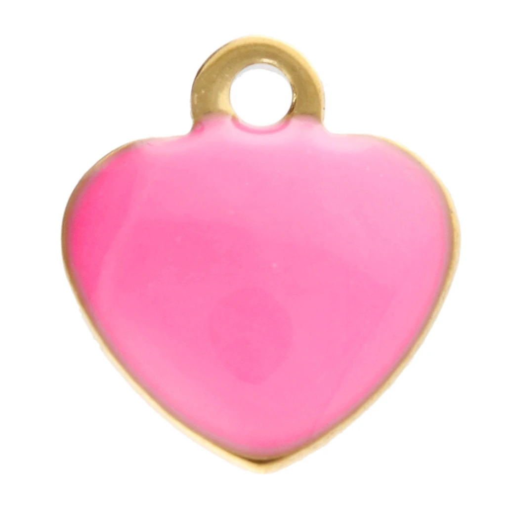Heart charms 5.5x5 mm with epoxy resin - 304 Gold stainless steel ...