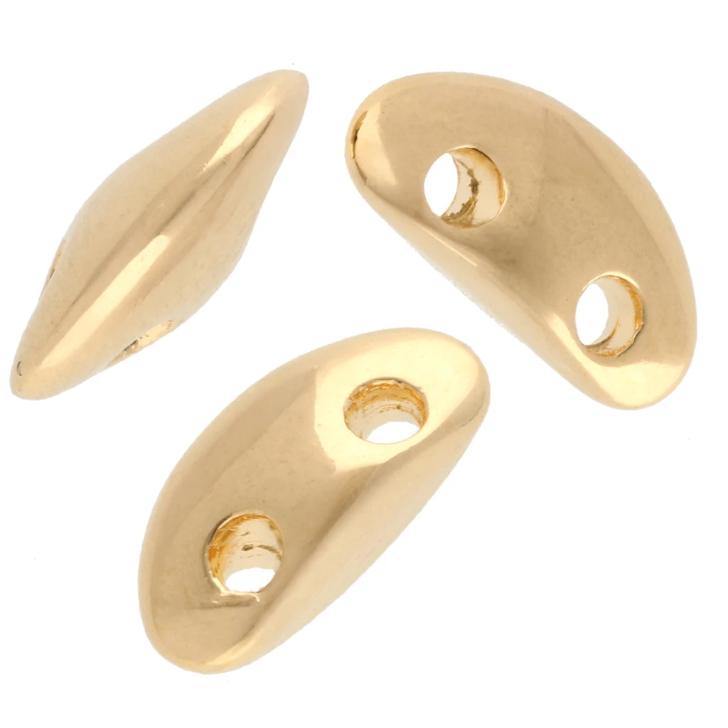 Half-round bead 4x8 mm - double hole - Gold-plated x1 - Perles & Co