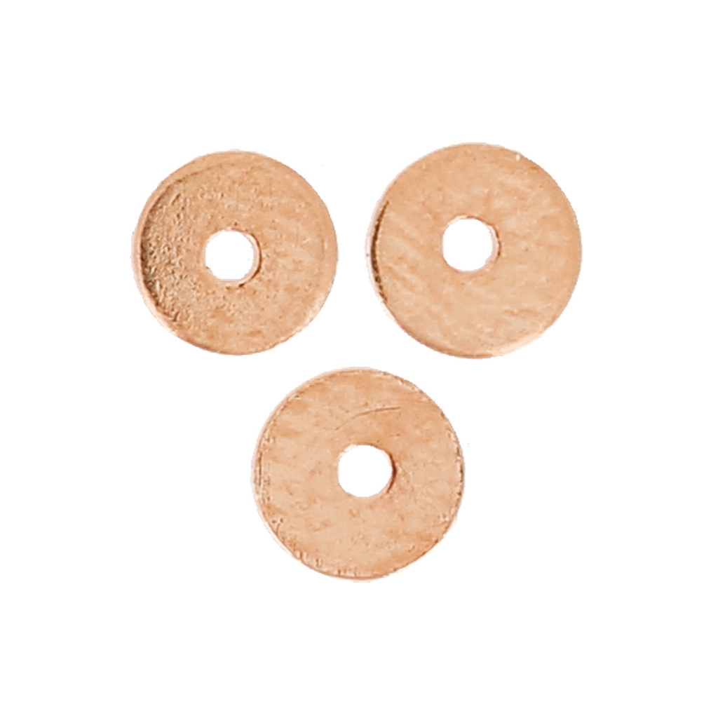 Flat Washers Heishi style made of brass 4 mm Pink fine Gold plated x10 ...