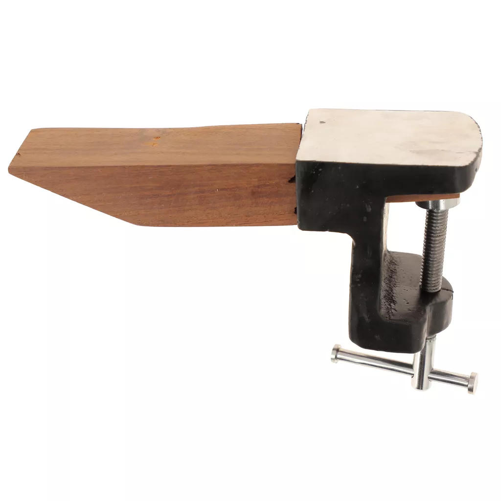 Wooden bench dowel with a vise - jewelry tooling - Perles & Co