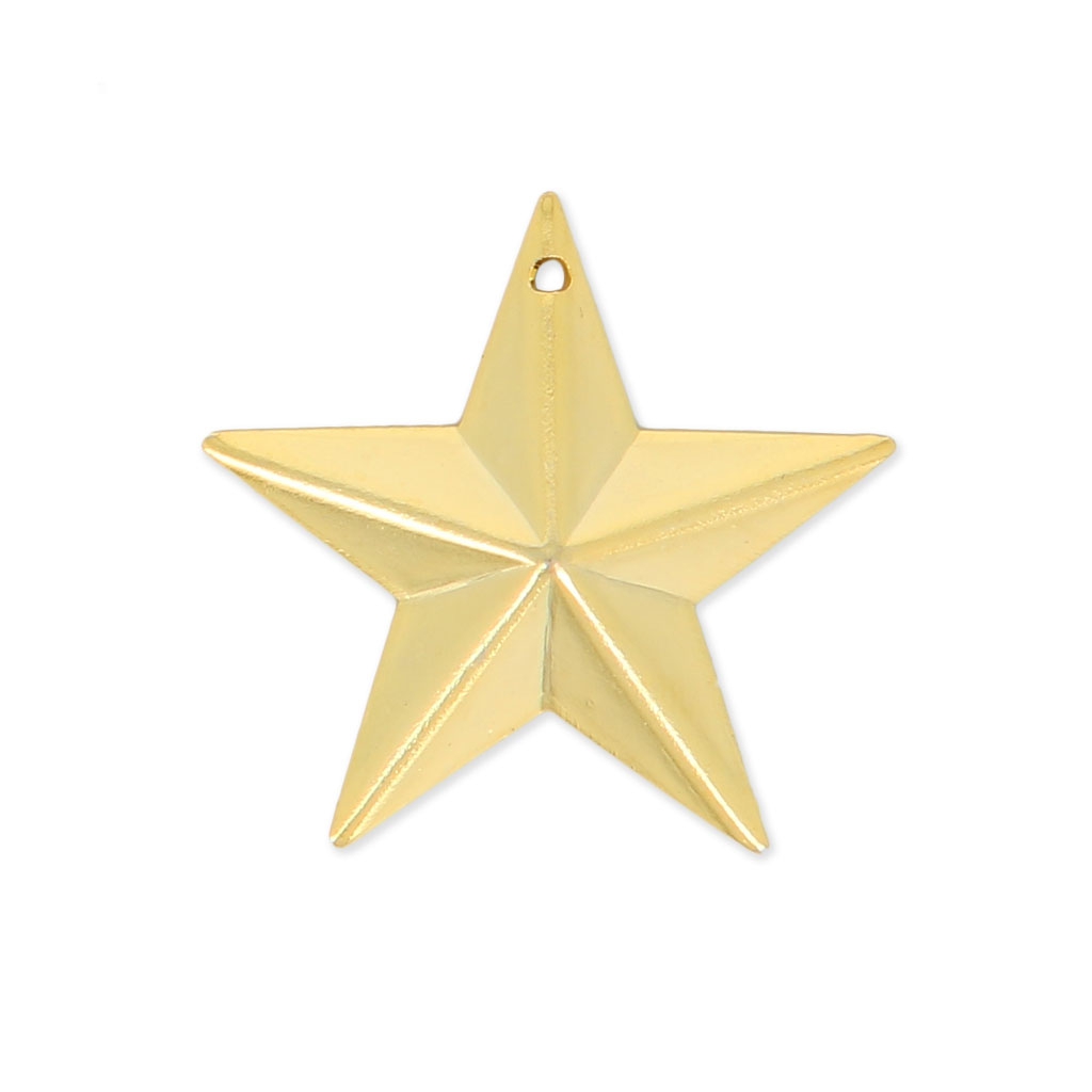 Embossed medal military star 22 mm fine Gold plated x1 - Perles & Co