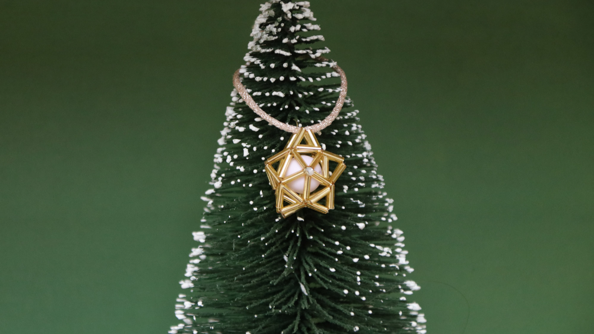 Miyuki Bugles 3D beaded star himmeli style