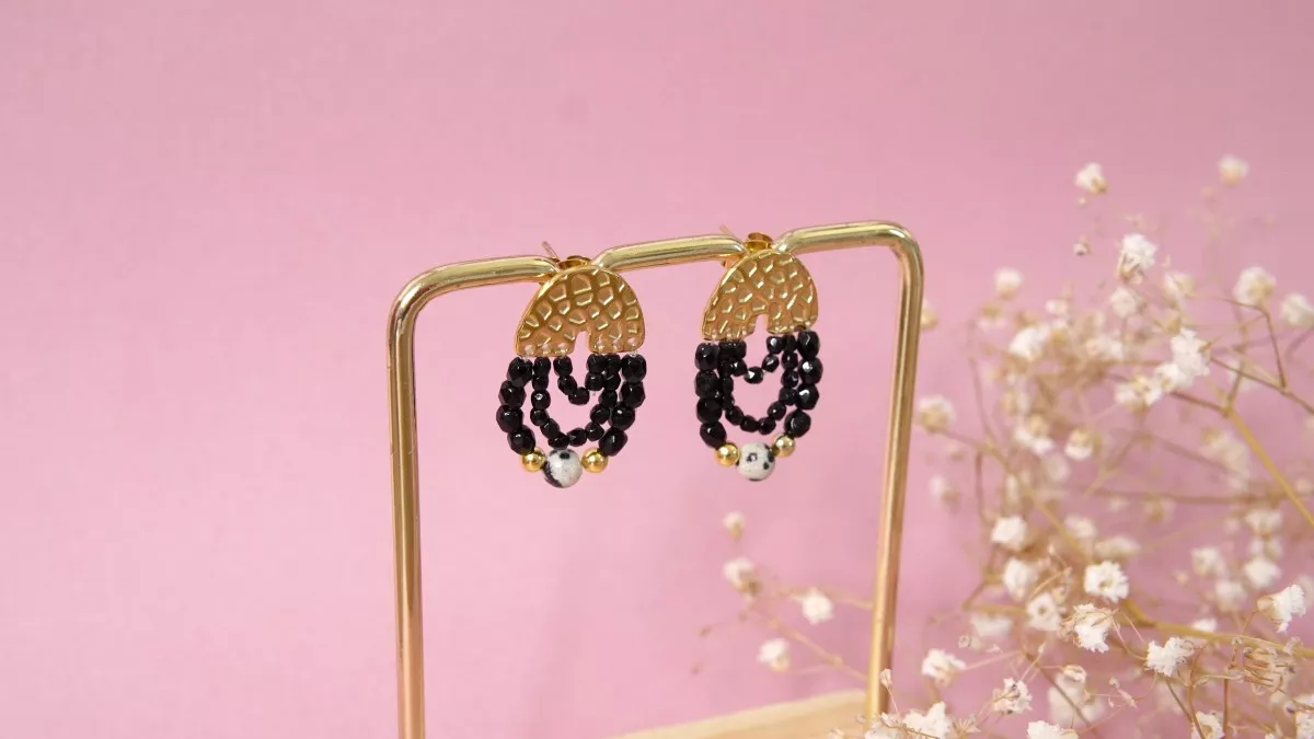 Gold-plated bridge earrings