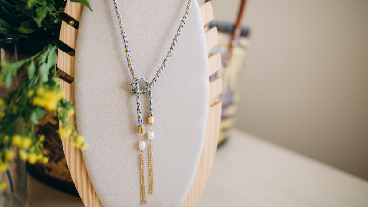 Tuto necklace hexagonal weaving pendant peyote beads