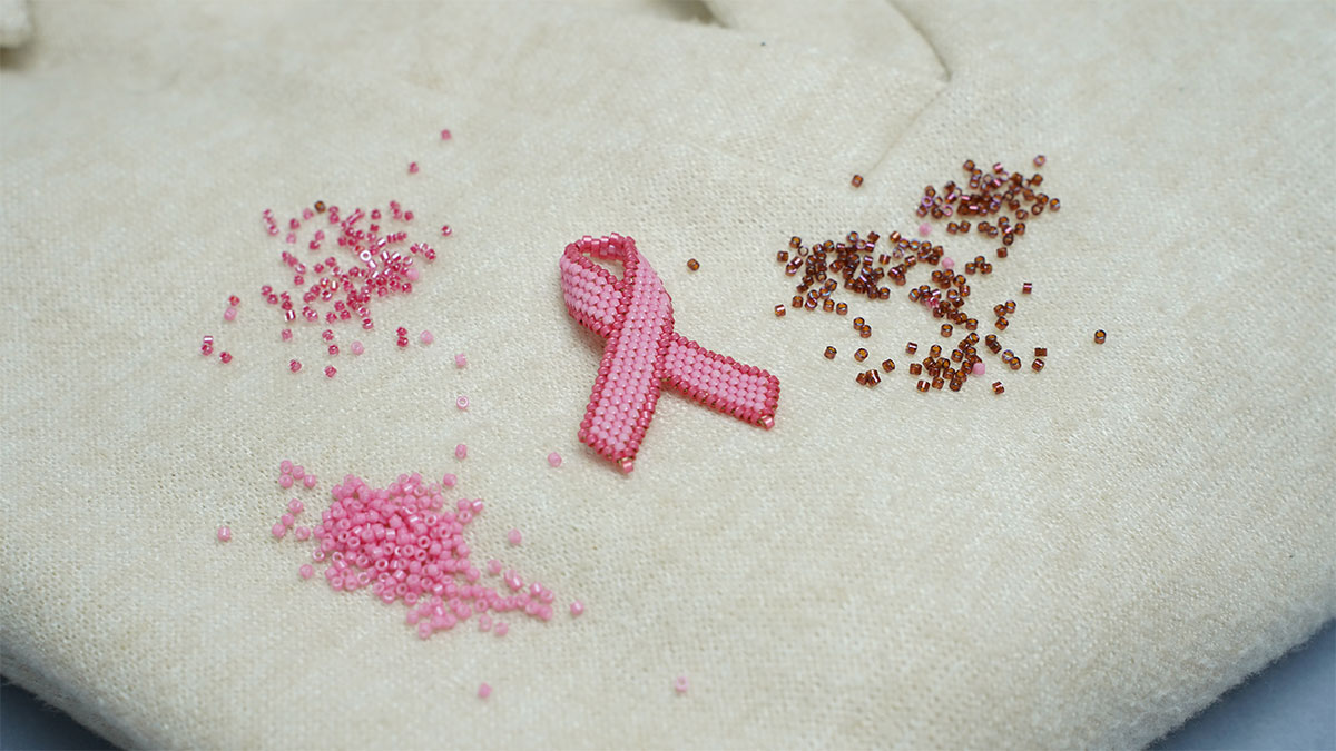 Pink October Ribbon Brooch